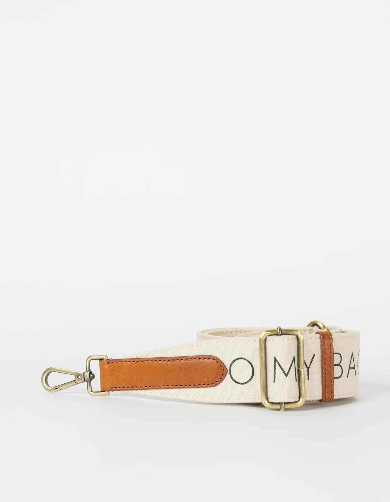 Canvas logo strap white & cognac Classic leather - LOFT the Store